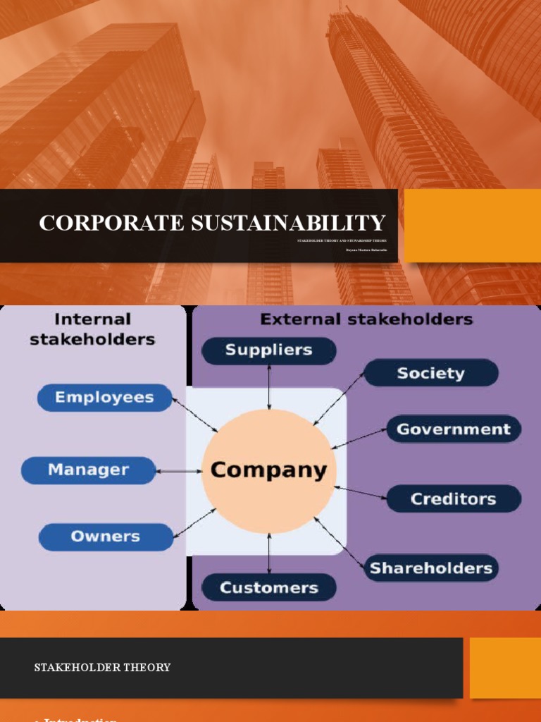 Corporate Sustainability - Stakeholder and Stewardship Theory - Dayana ...