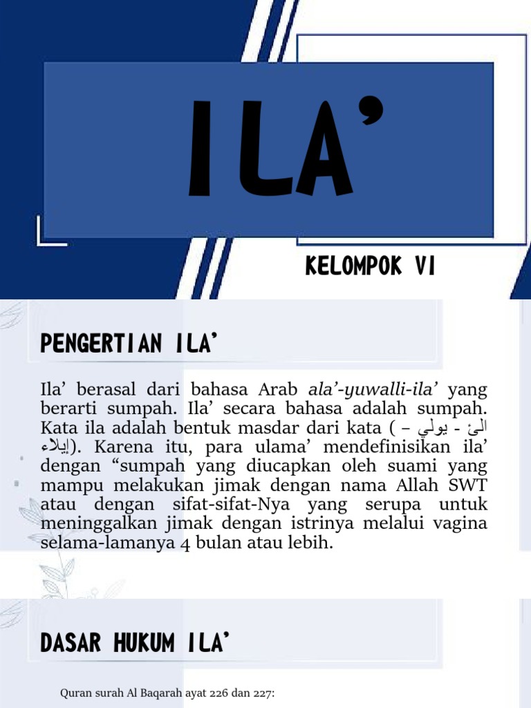 Pengertian dan Hukum Ila' dalam Islam | PDF