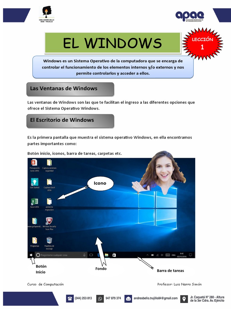 1er Año - Lección 1 - El Windows - Clase | PDF | Archivo de computadora ...