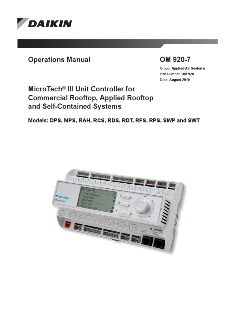 MicroTech III For AHU | PDF | Menu (Computing) | Menu