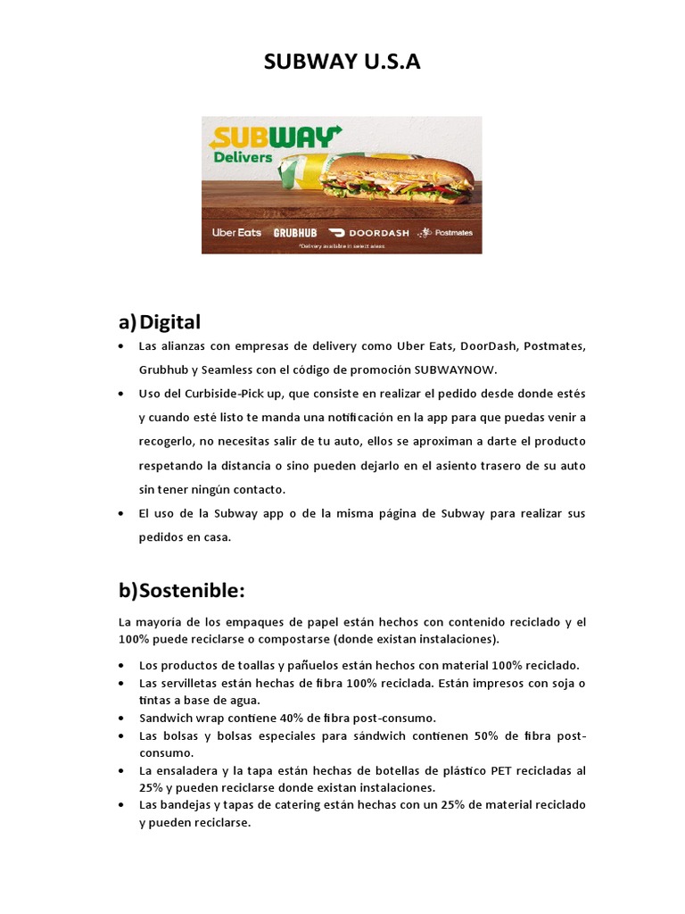 Subway Usa | PDF