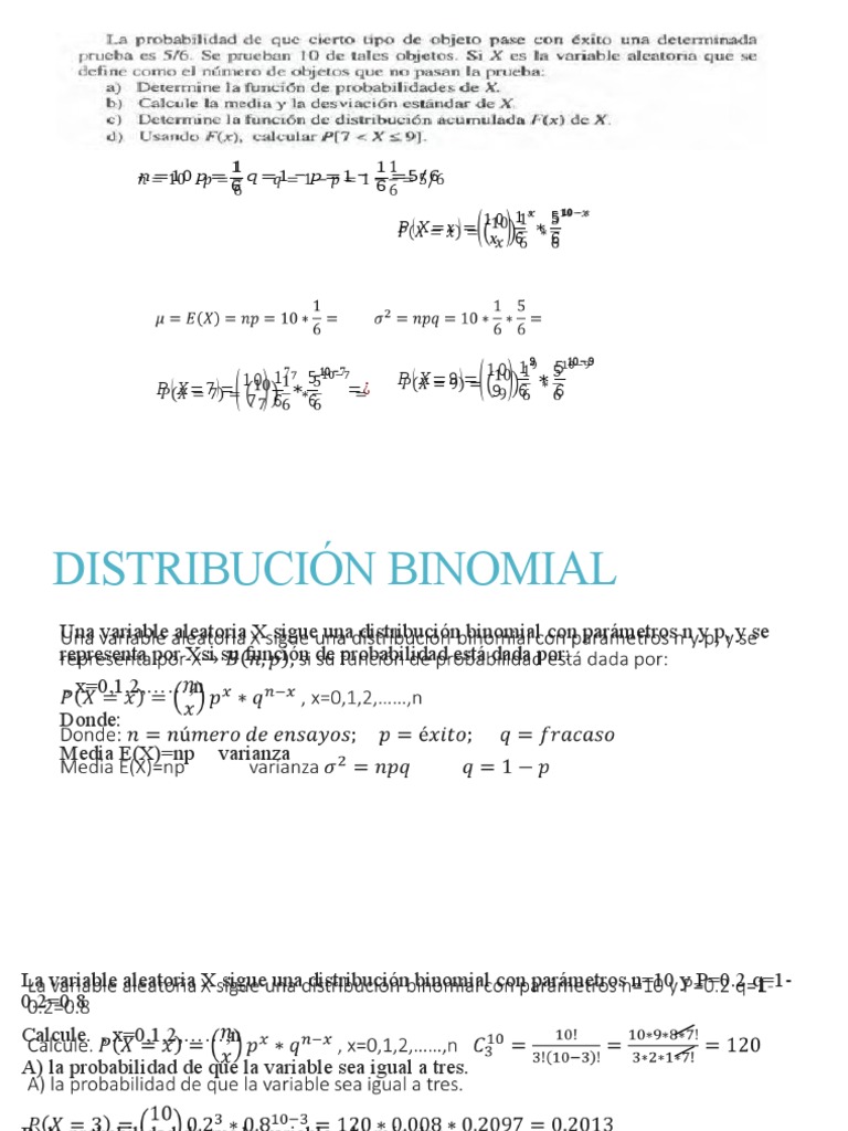 Distribución de Probabilidad Binomial y Poisson | PDF | Enseñanza de matemática | Distribución ...