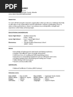 Curriculum Vitae | PDF | Tagalog Language | Philippines