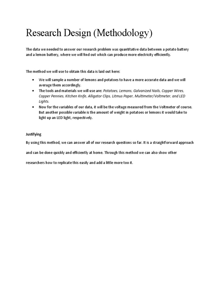 Science 9 Research Design | PDF