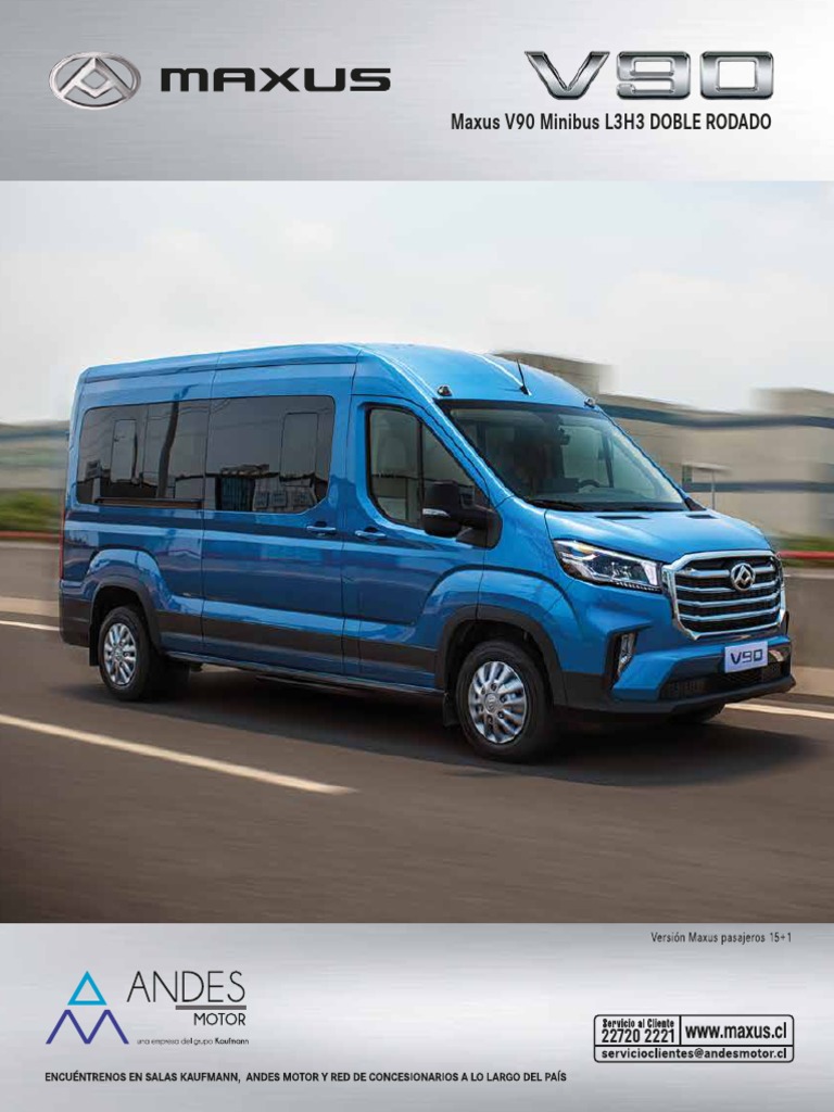 Web-FICHAS-Maxus V90 A4 Doble Rodado Pasajeros (Mar21) | PDF | Transmisión (Mecánica) | Estilos ...