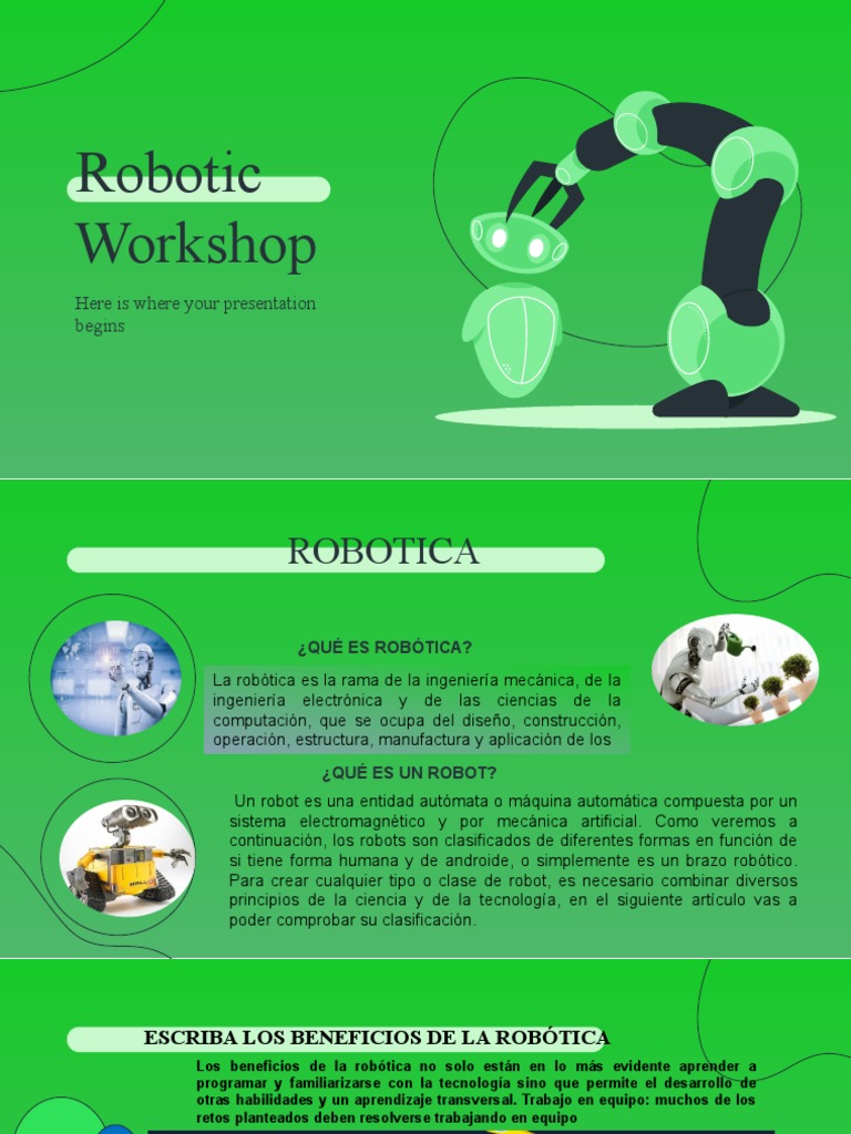Robotic Workshop By Slidesgo Descargar Gratis Pdf Robótica Robot