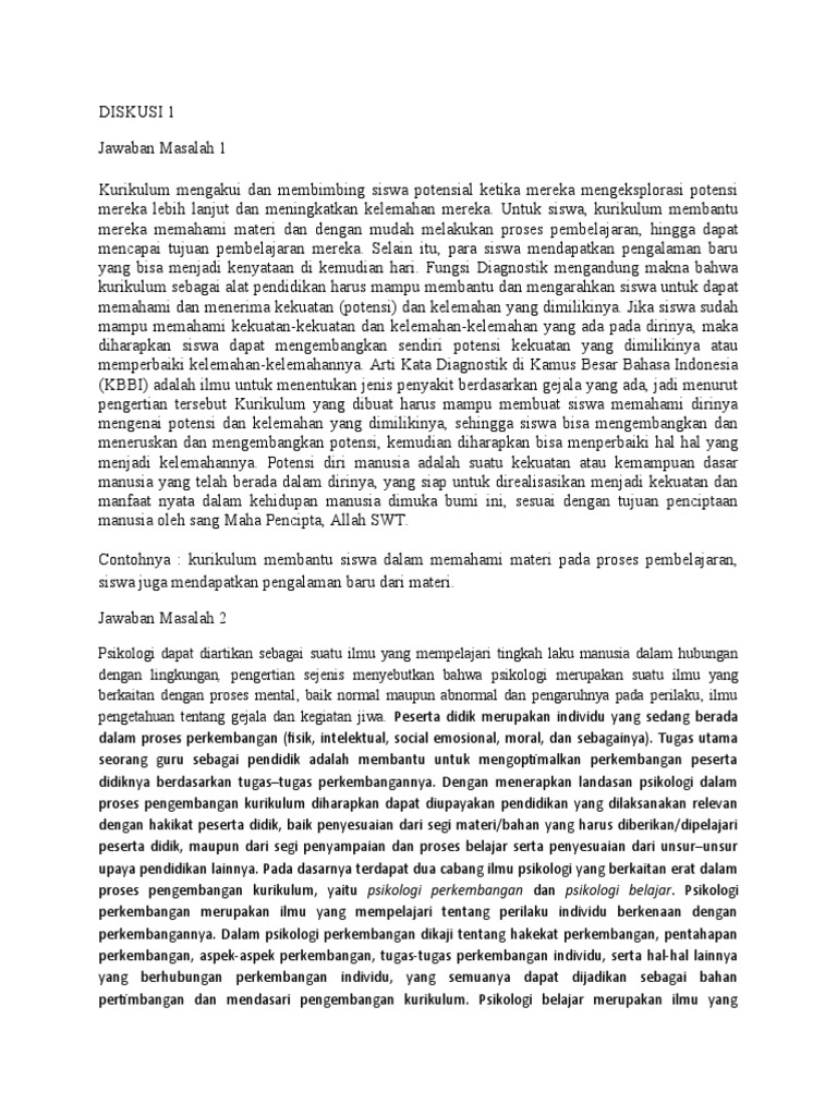 Peran Kurikulum dalam Pengembangan Potensi Siswa | PDF | Karier ...