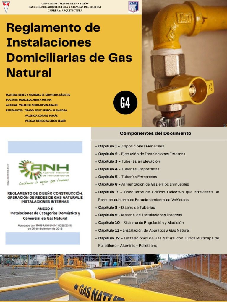 Reglamento de Instalaciones de Gas Natural | PDF | Tubería (transporte ...