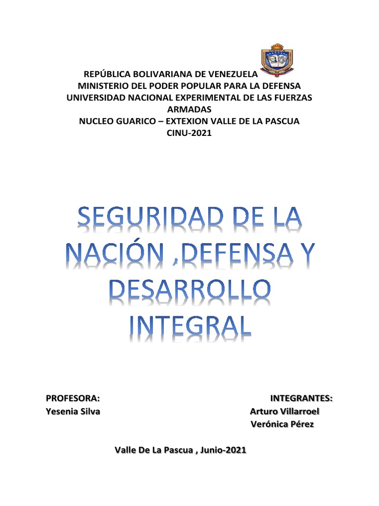 Defensa Integral. | PDF | Estado (política) | Nación