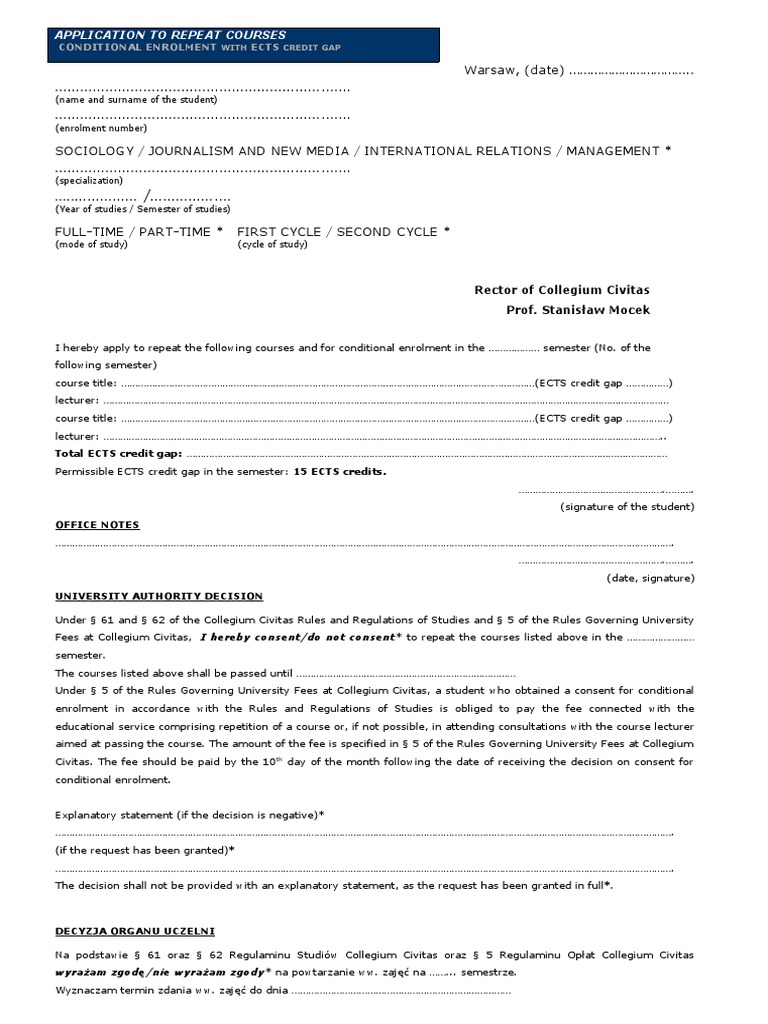 08 - Application To Repeat Courses | PDF | Justice | Crime & Violence