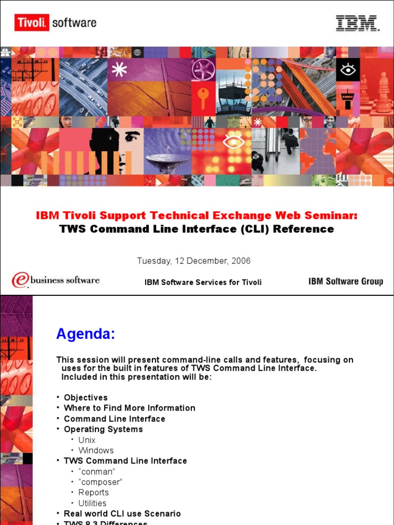 TWS Command Line Interface (CLI) Reference: IBM Tivoli Support Technical Exchange Web Seminar ...