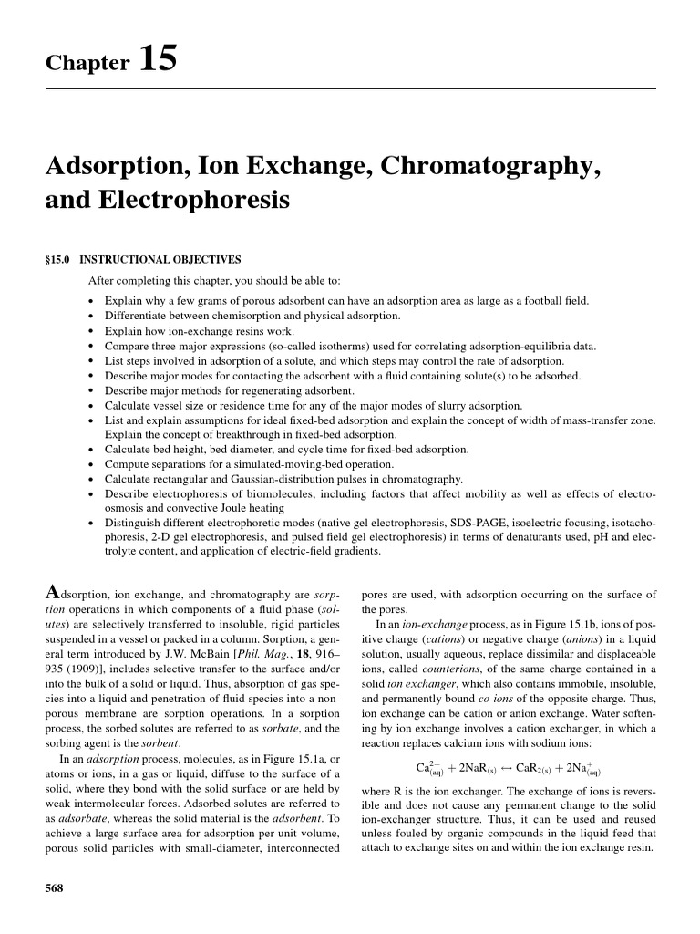 Adsorption, Ion Exchange, Chromatography, and Electrophoresis | PDF ...