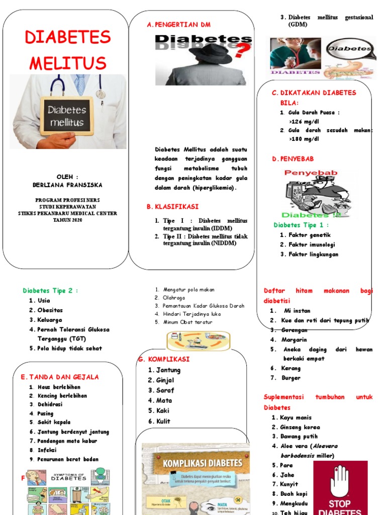 Leaflet Diabetes Melitus DM | PDF