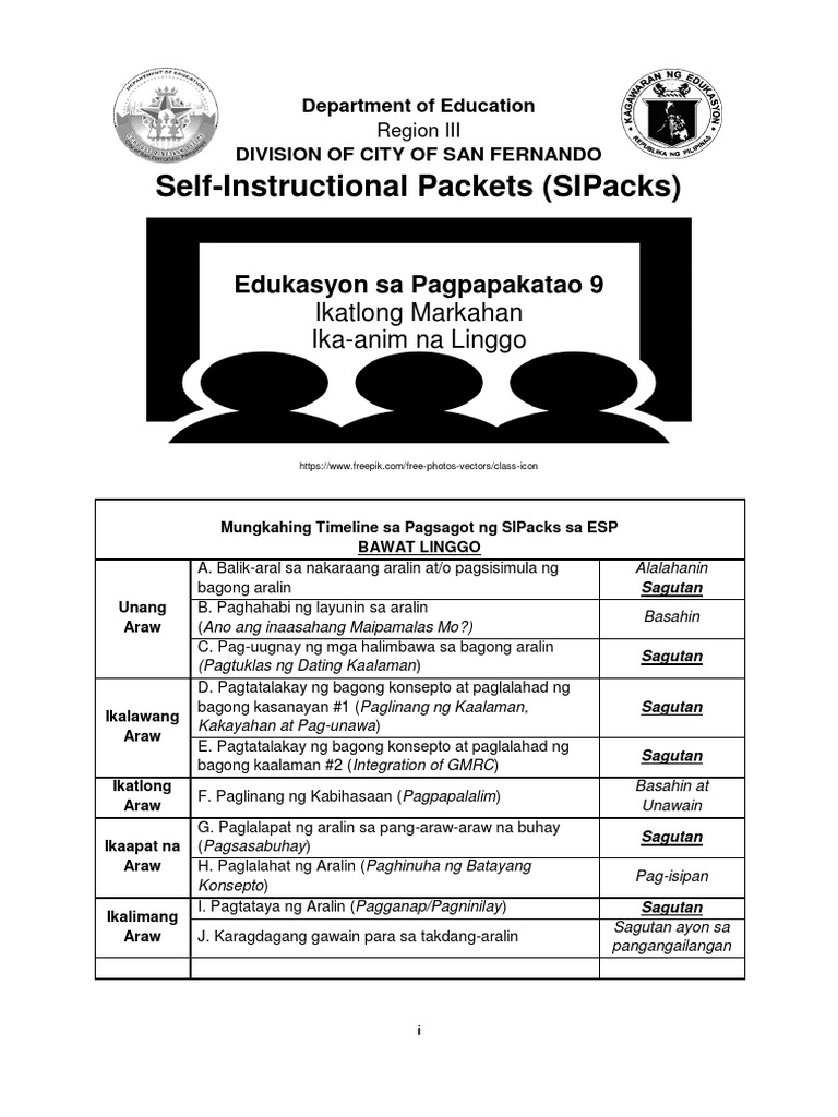 ESP 9 Q3 Week 6 SIPacks - CSFP | PDF