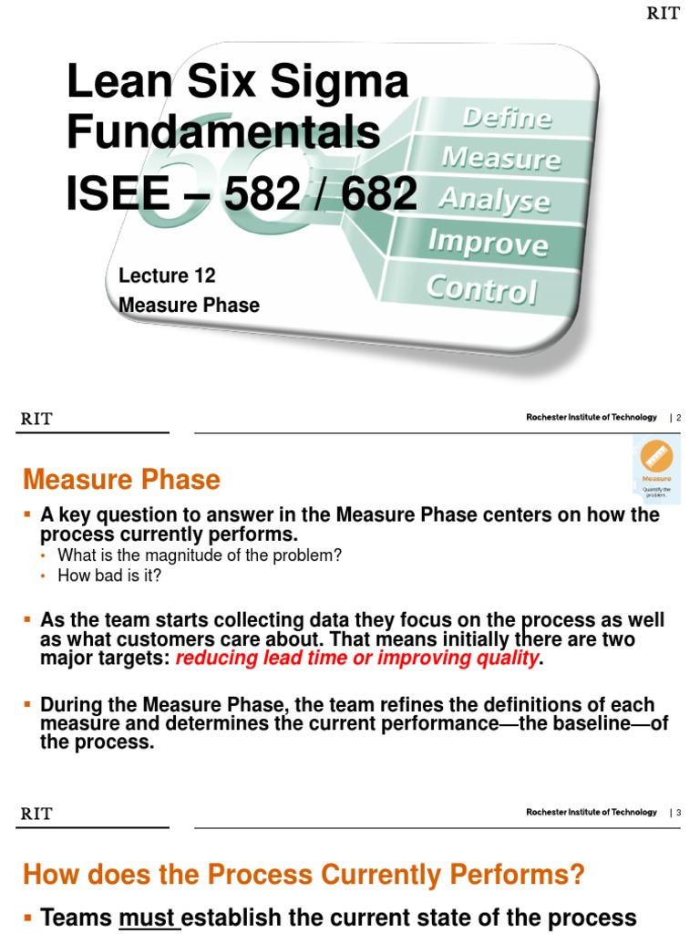 Lean Six Sigma Fundamentals Isee - 582 / 682: Measure Phase | PDF ...