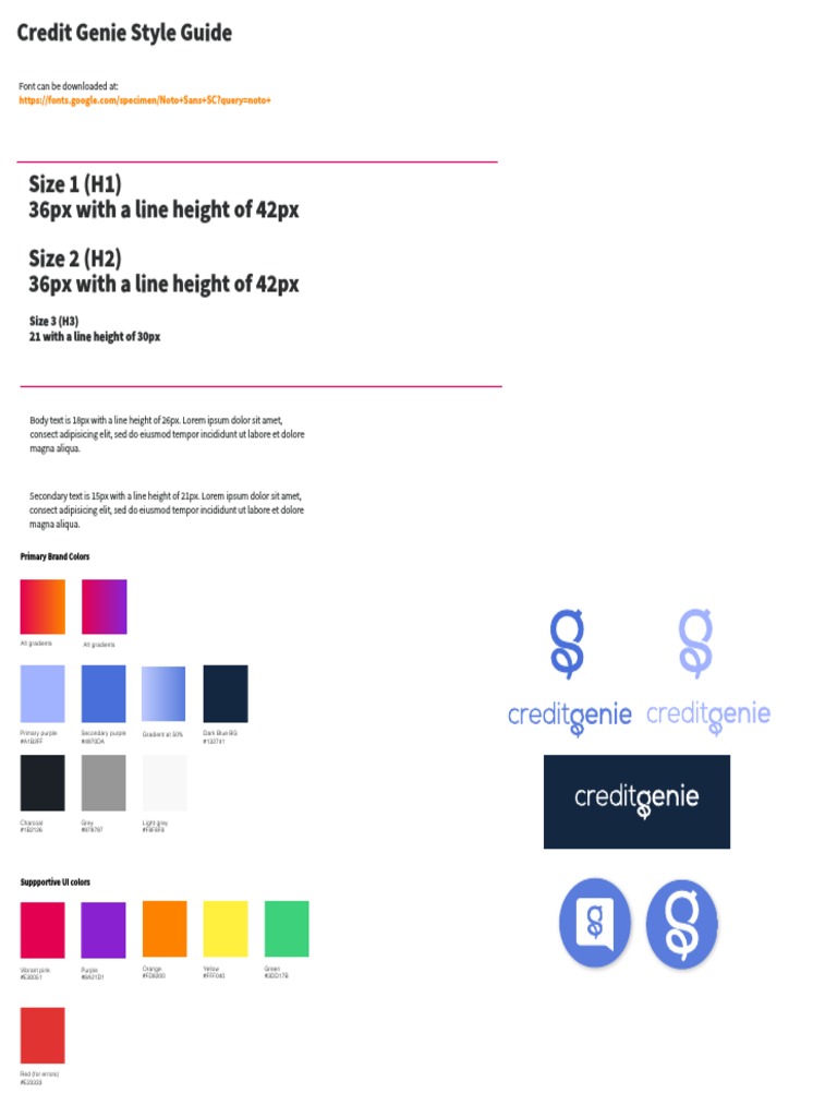 Credit Genie Style Guide | PDF