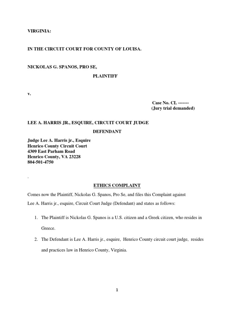 Complaint Harris PDF | PDF | Wisconsin Circuit Courts | First Amendment ...