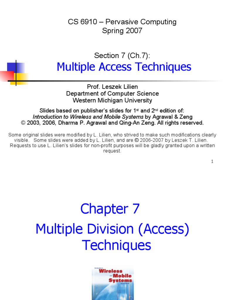 Sec.7 - Multiple Access Techniques - Chapt-07 | PDF | Modulation | Channel Access Method