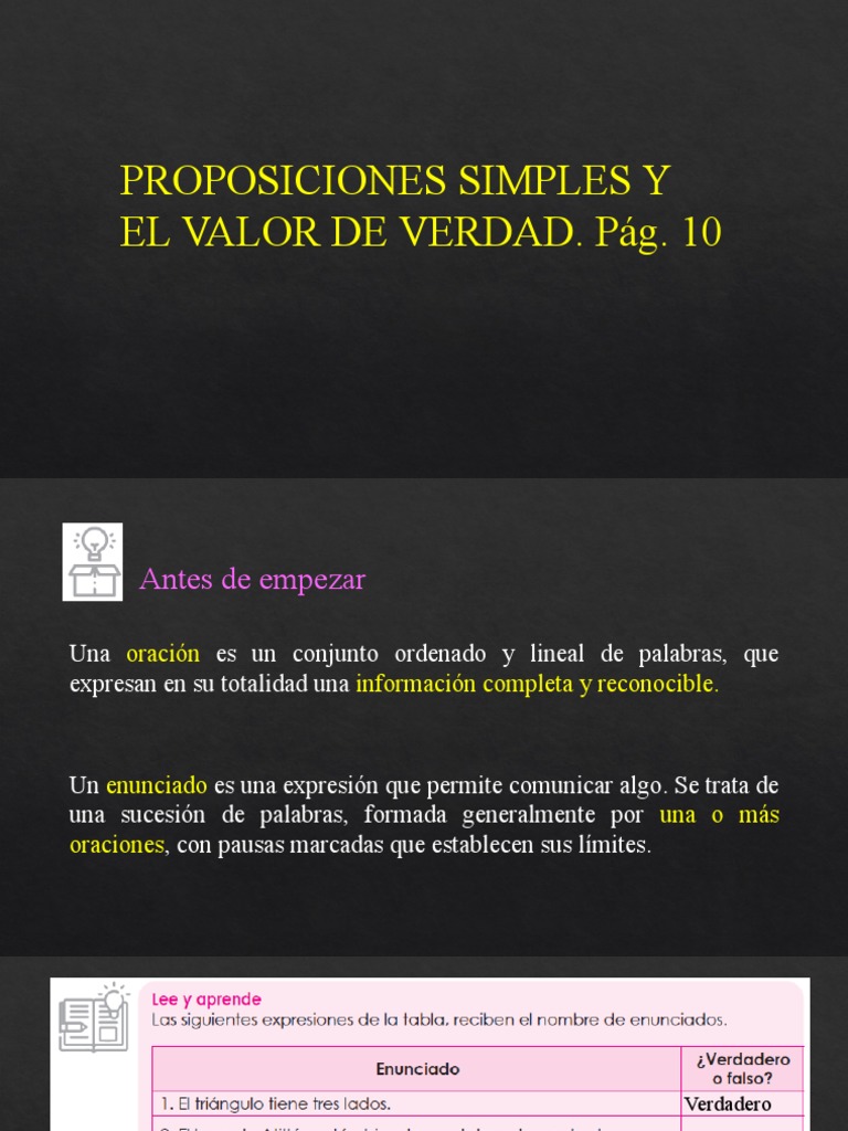 Clase #1 Proposiciones Simples 10 y Abiertas 15 | PDF | Proposición ...