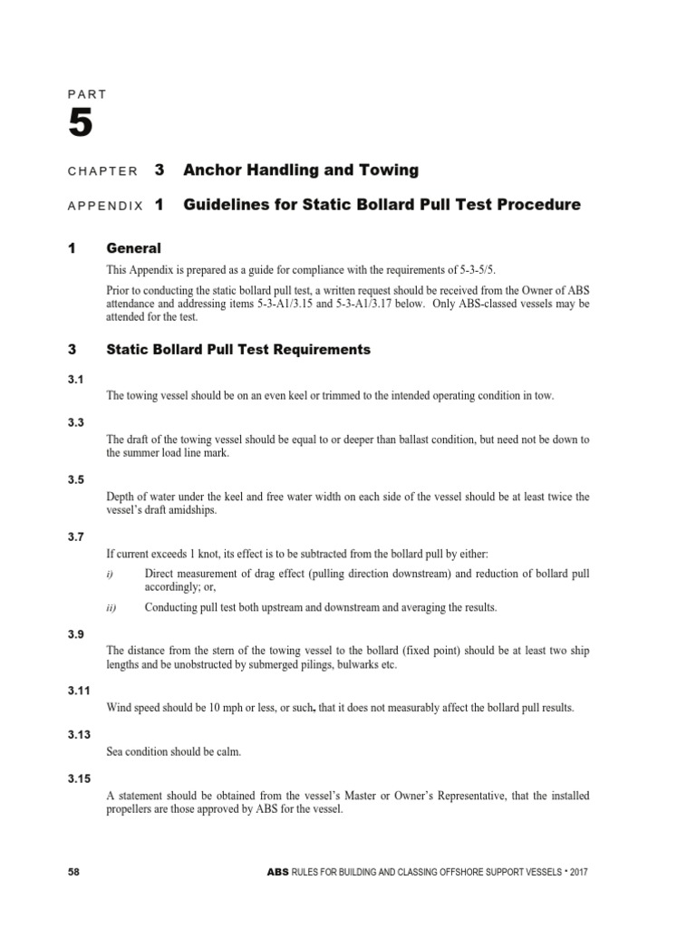 ABS Guidelines For Static Bollard Pull Test Procedure | PDF ...