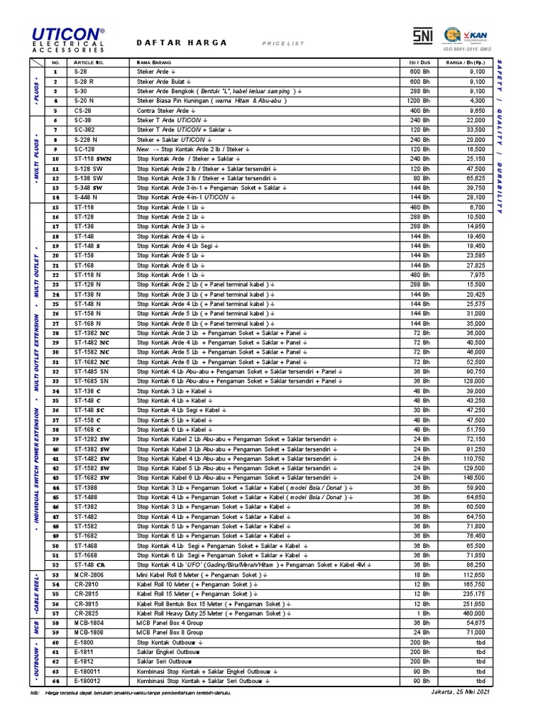 Electrical Components Price List | PDF