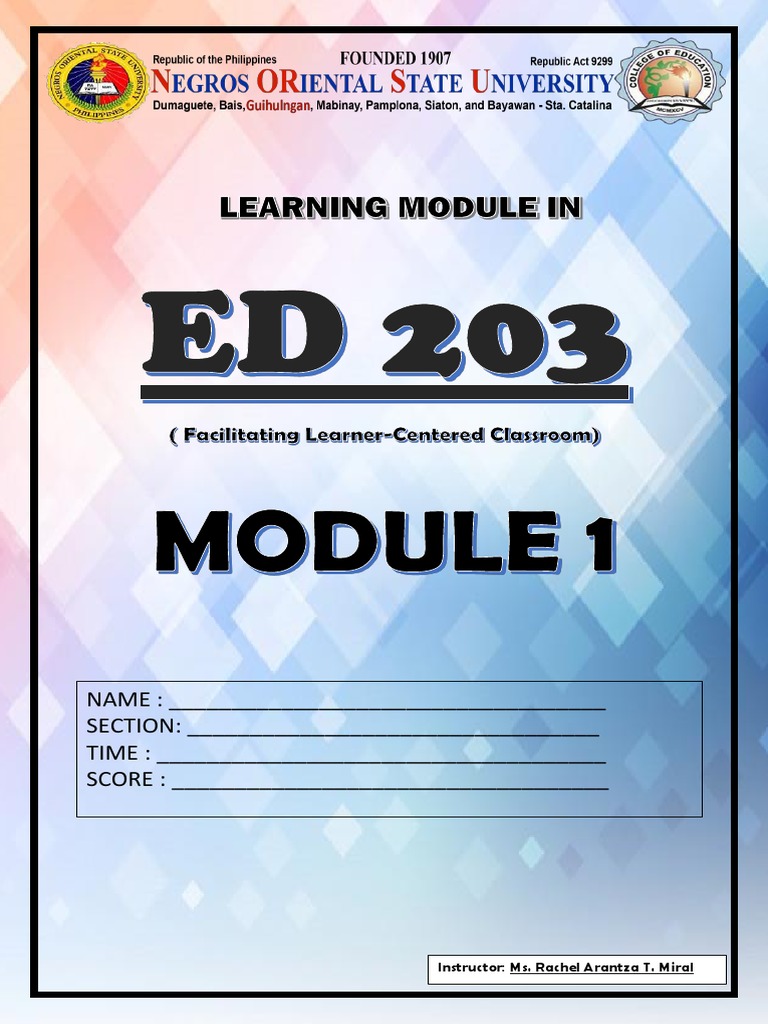 Ed 203 Module 1 | PDF | Metacognition | Learning Ed 203 Module 1 | PDF | Metacognition | Learning