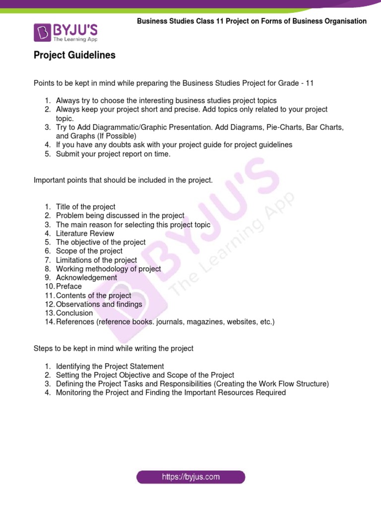 Business Studies Class 11 Project On Forms of Business Organisation ...