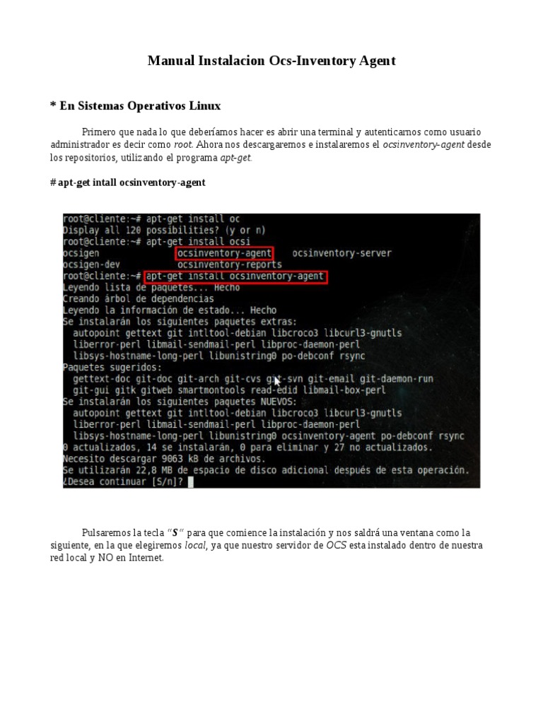 Manual para La Instalacion OCS-Inventory Agent | PDF | Archivo de computadora | Servidor ...