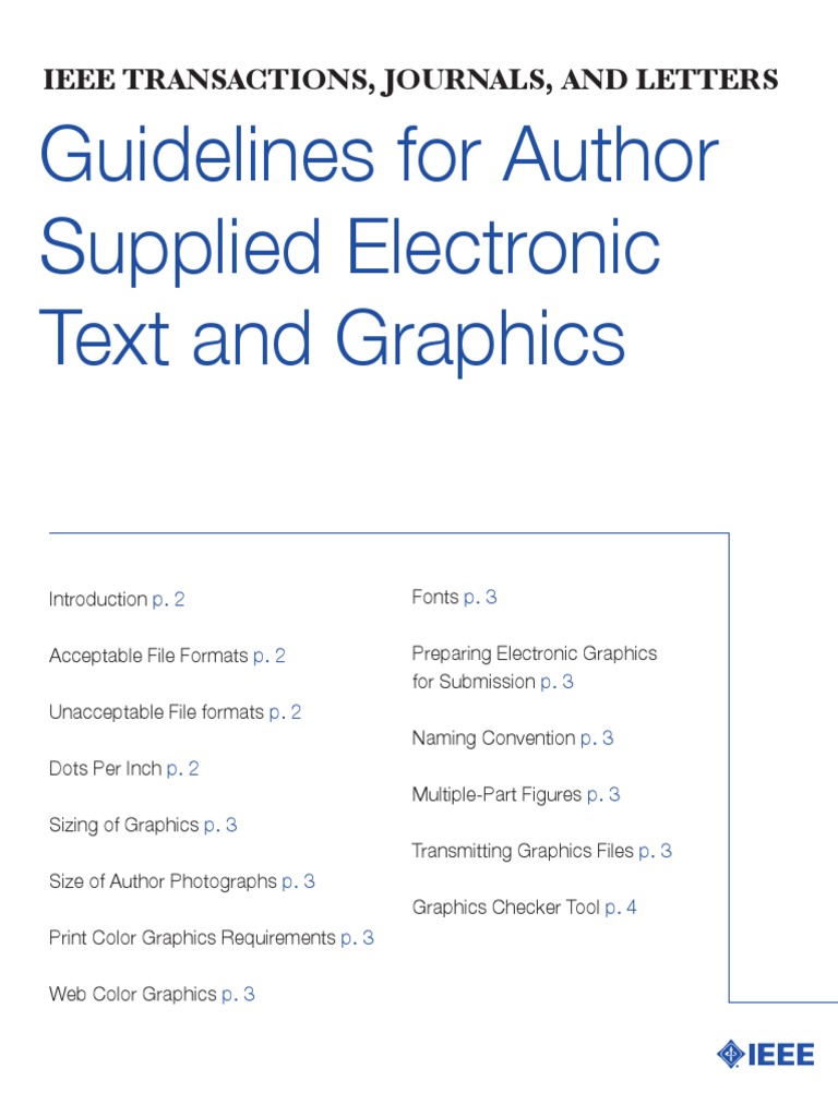 Guidelines For Author Supplied Electronic Text and Graphics: Ieee Transactions, Journals, and ...