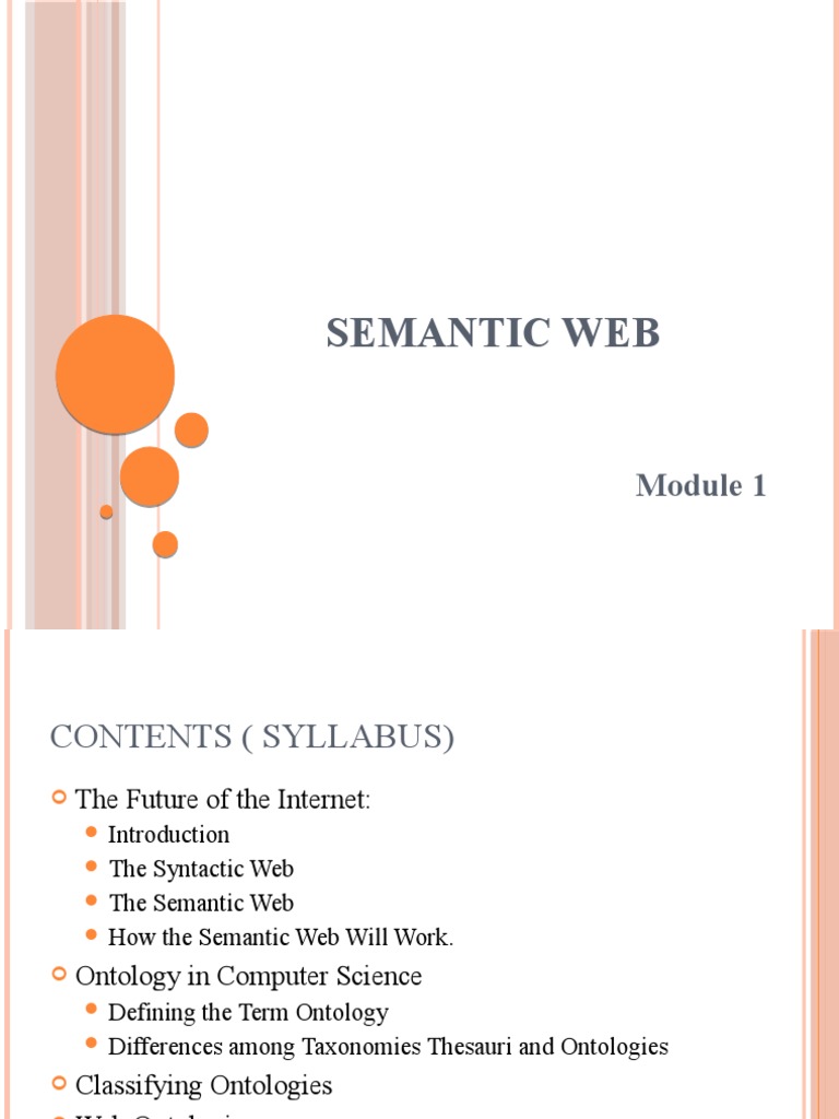 Semantic Web-Module1 | PDF | Ontology (Information Science) | Semantic Web