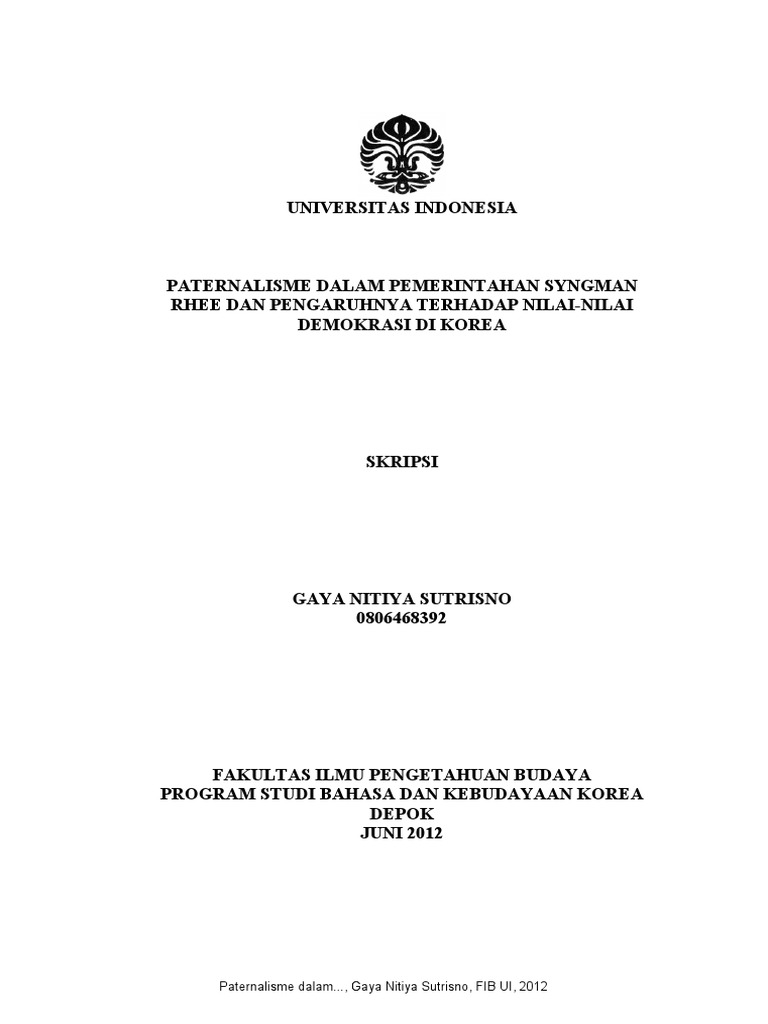 Paternalisme dan Demokrasi di Korea | PDF