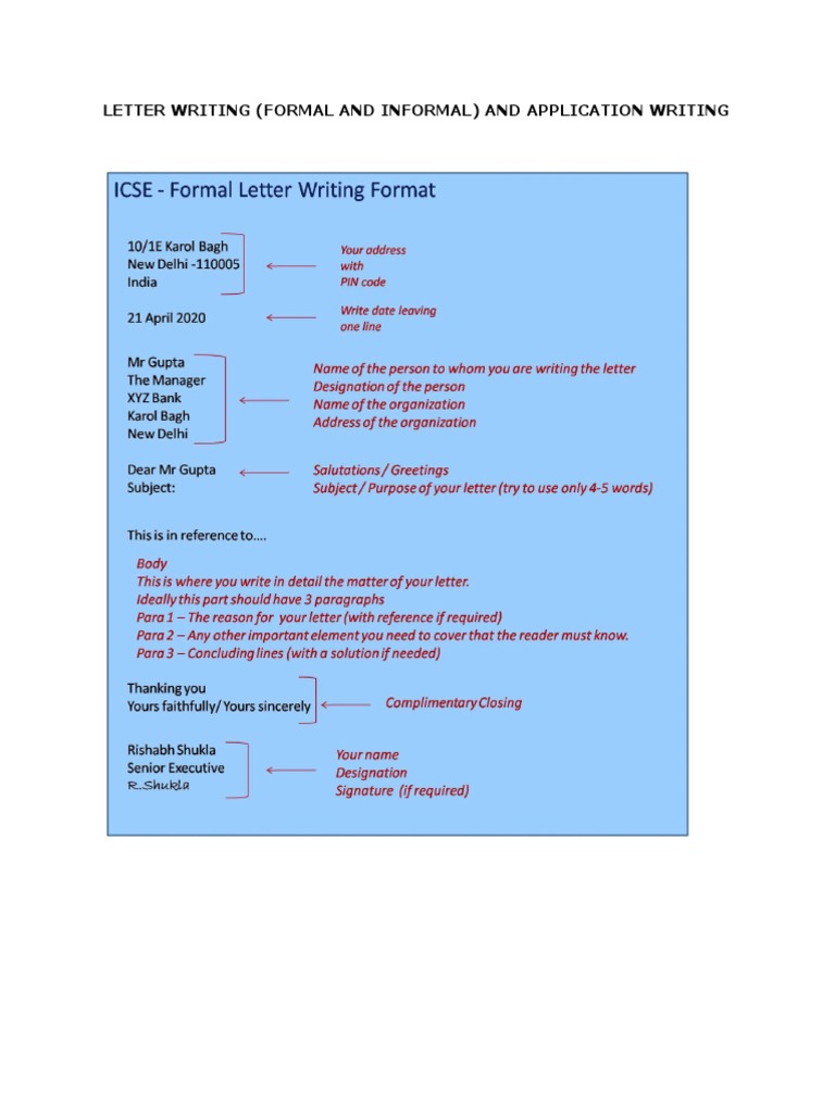 Application and Letter Writing Guide | PDF