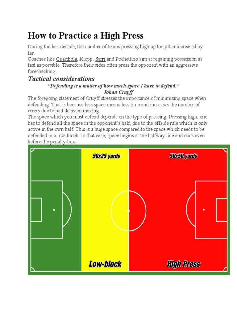 How To Practice A High Press | PDF | Johan Cruyff