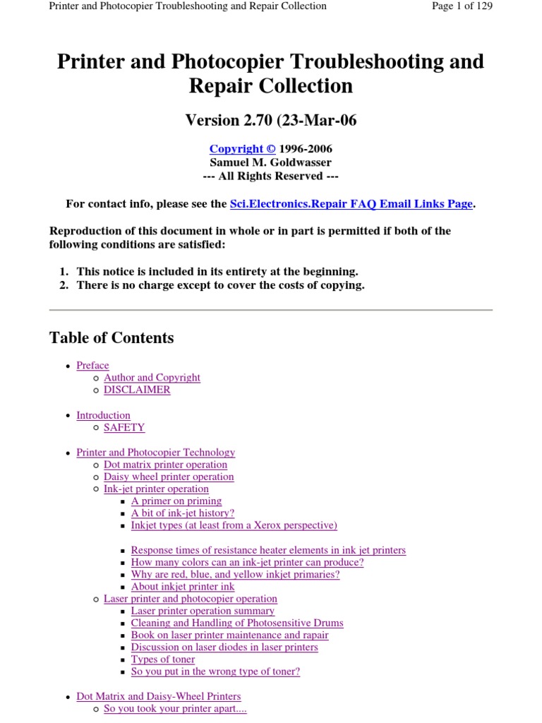 Printer and Photocopier Troubleshooting and Repair Collection | PDF | Printer (Computing ...