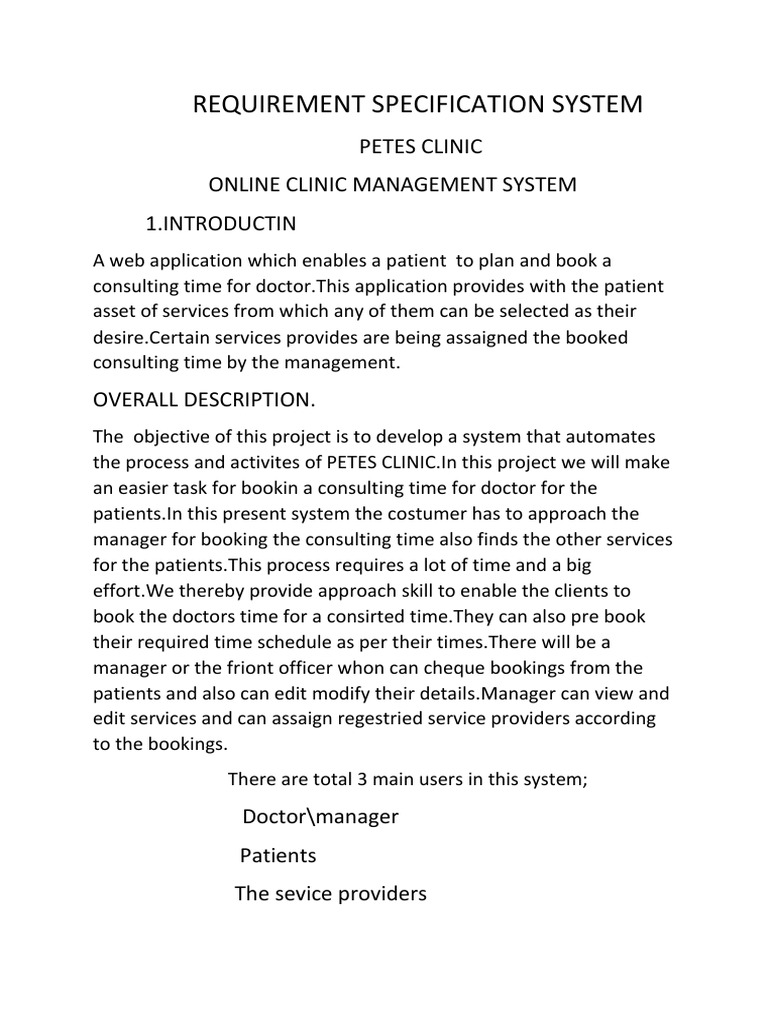 Requirement Specification System | PDF | Computing | Software