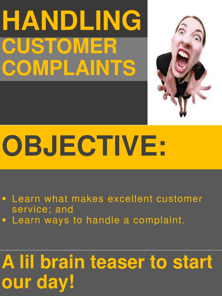 Handling: Customer Complaints | PDF | Cognition | Communication