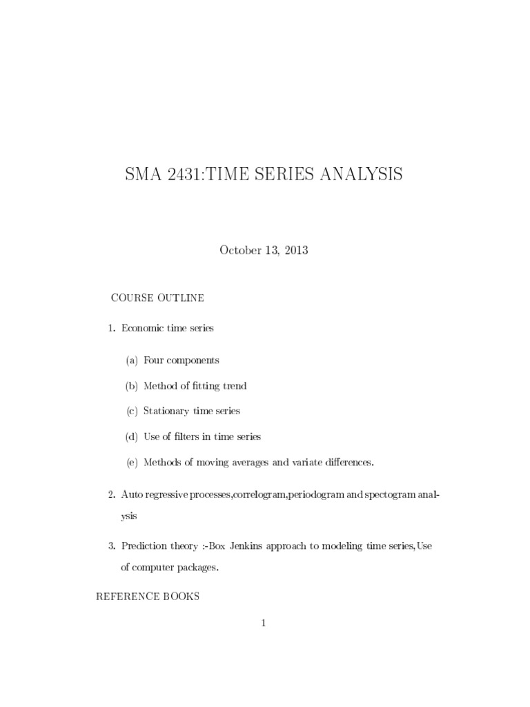 Time Series | PDF | Time Series | Seasonality