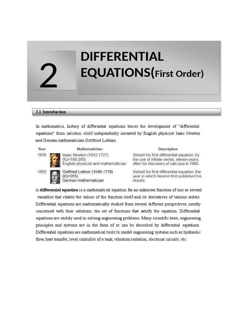 Unit2 ODE First Order | PDF | Differential Equations | Acceleration