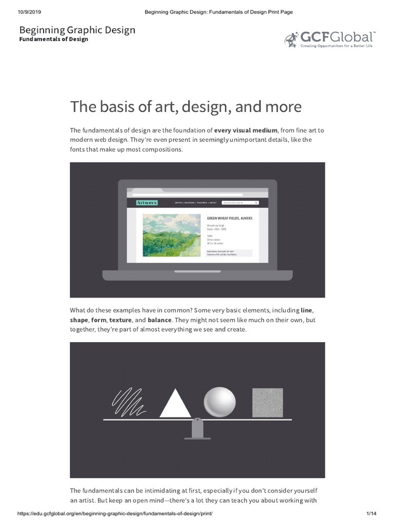 Beginning Graphic Design - Fundamentals of Design Print Page | PDF ...