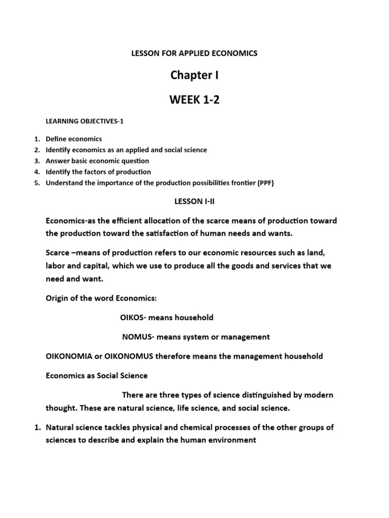 Introduction to Applied Economics Concepts | PDF | Supply And Demand ...