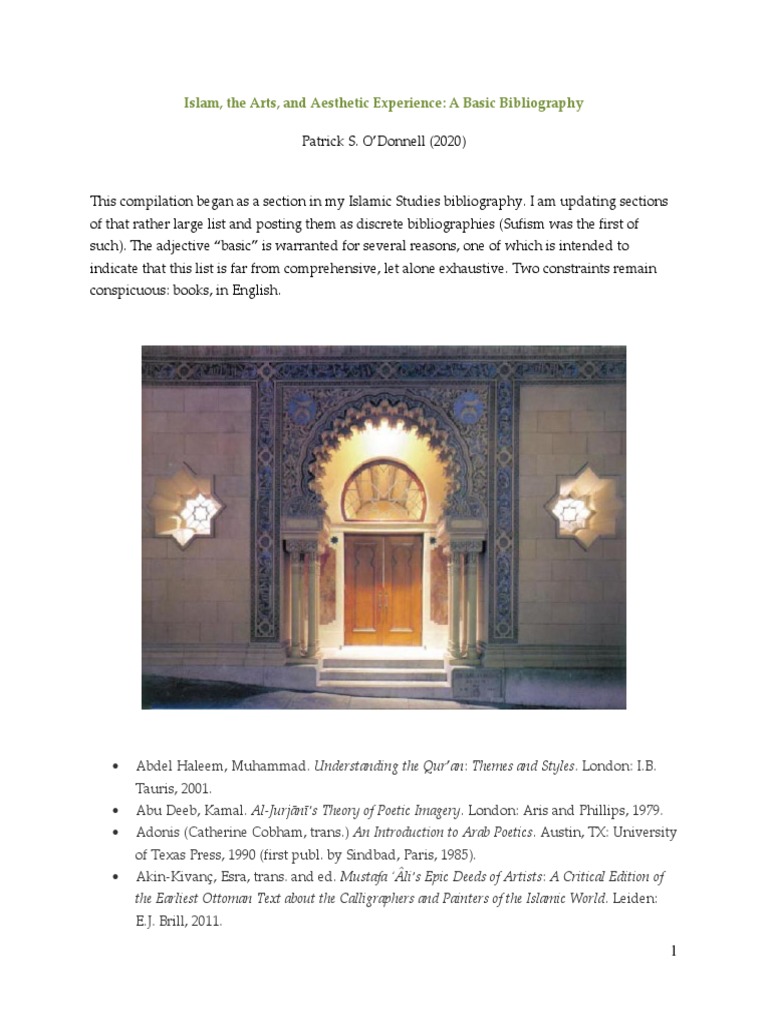 Islamic Art & Aesthetics Guide | PDF | Sufism | Quran