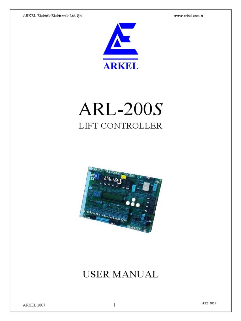 ARL-200S Lift Controller User Manual | PDF | Elevator | Parameter (Computer Programming)