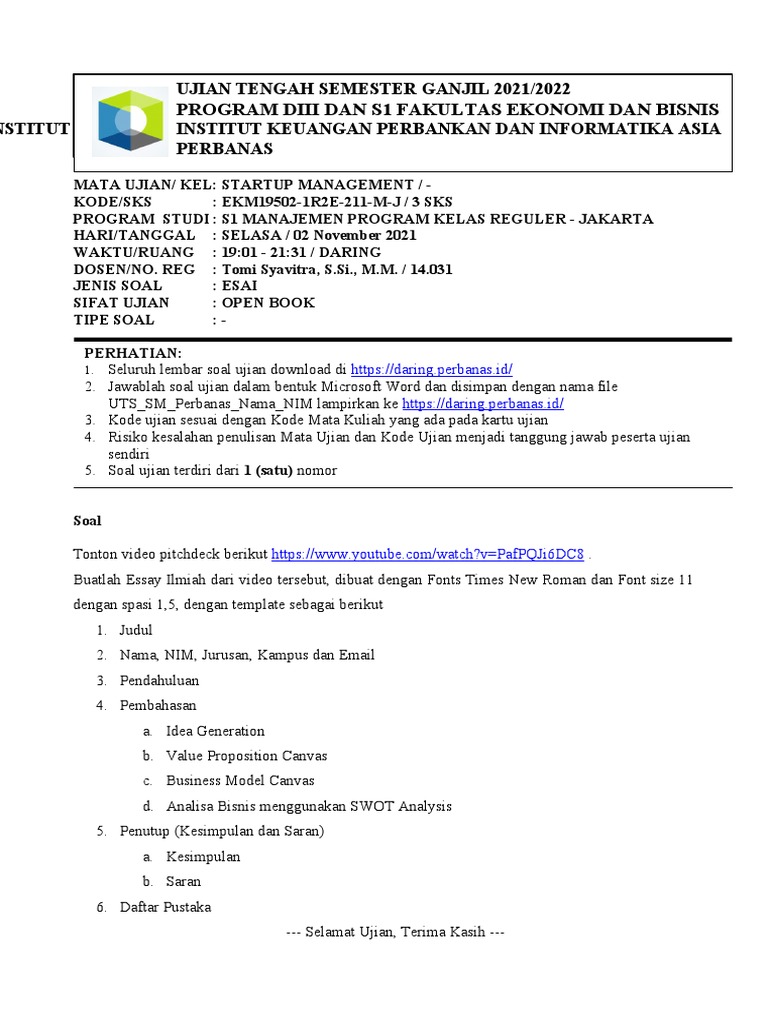 UTS Starup Management - 2021 | PDF