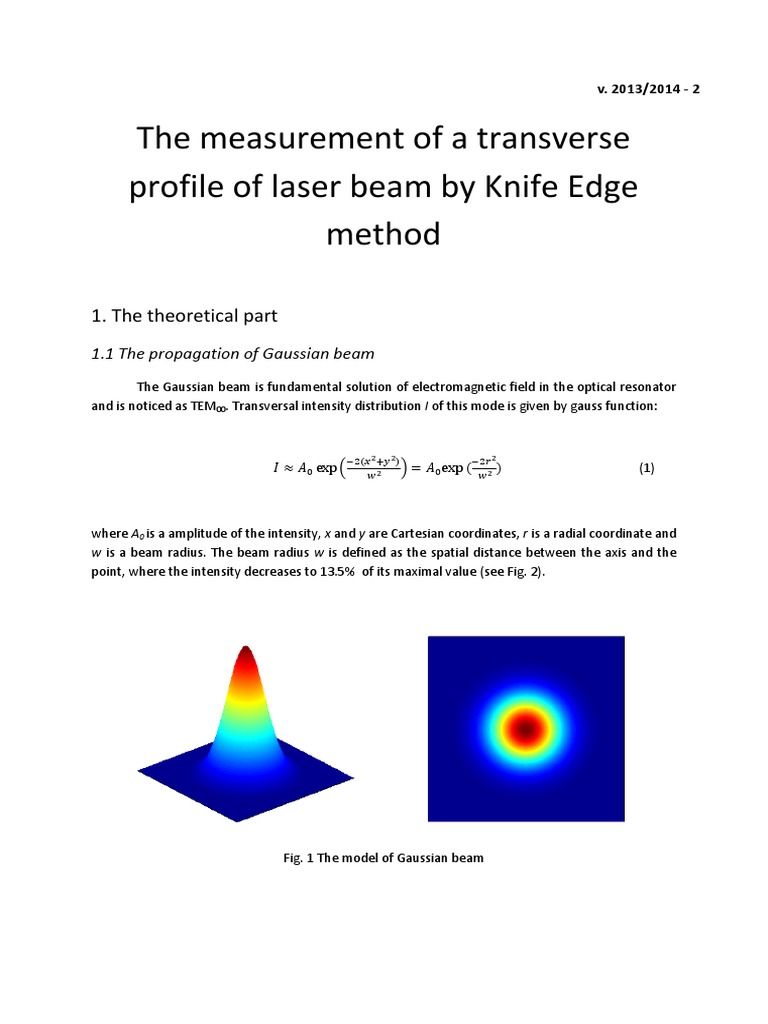 The Measurement of A Transverse Profile of Laser Beam by Knife Edge ...