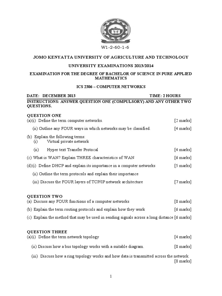 Ics 2306 - Computer Networks | PDF | Computer Network | Wide Area Network