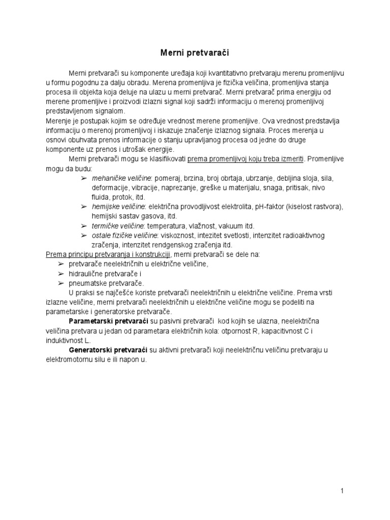 11 Merni Pretvarači | PDF