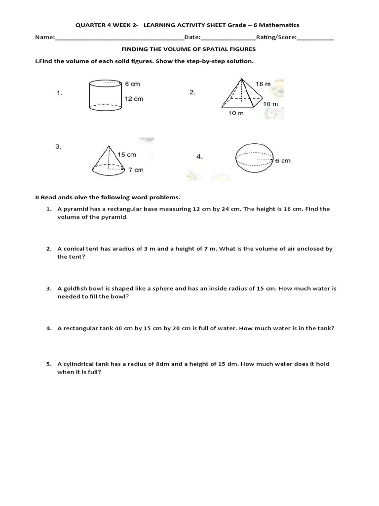 Quarter 4 Week 2-Learning Activity Sheet Grade - 6 Mathematics | PDF