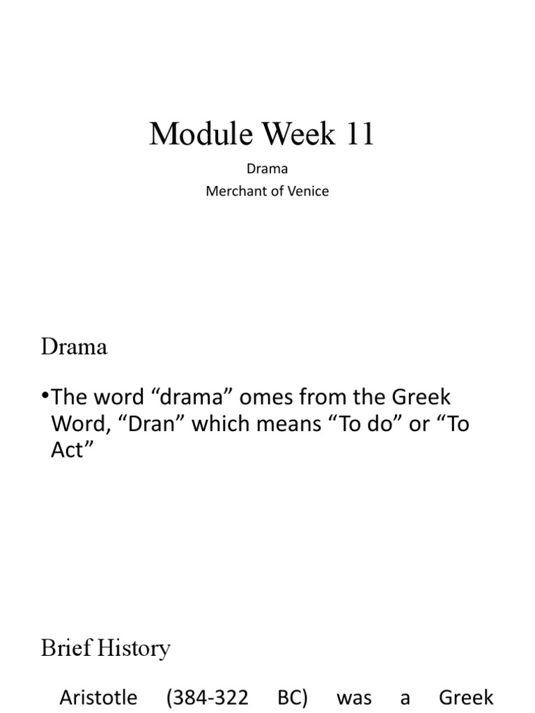 Module Week 11: Drama Merchant of Venice | PDF | Shylock | The Merchant ...