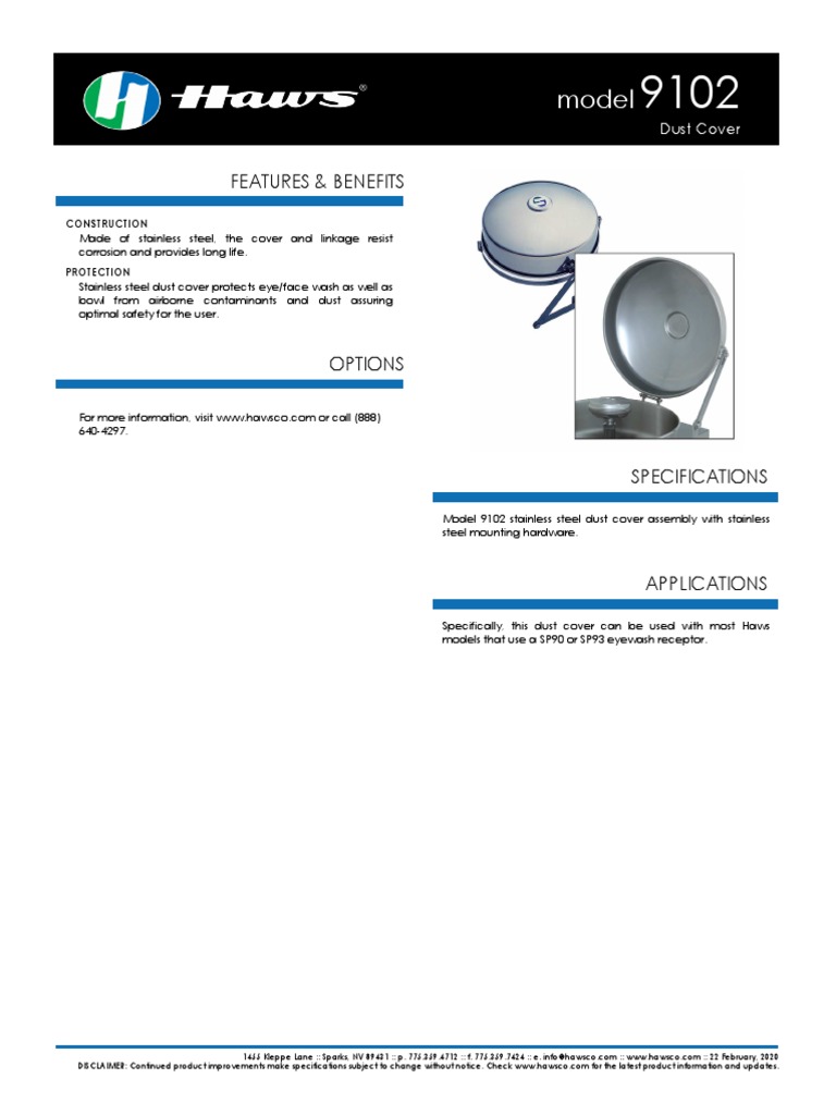 Haws Model 9102 Specsheet PDF | PDF | Stainless Steel | Building ...