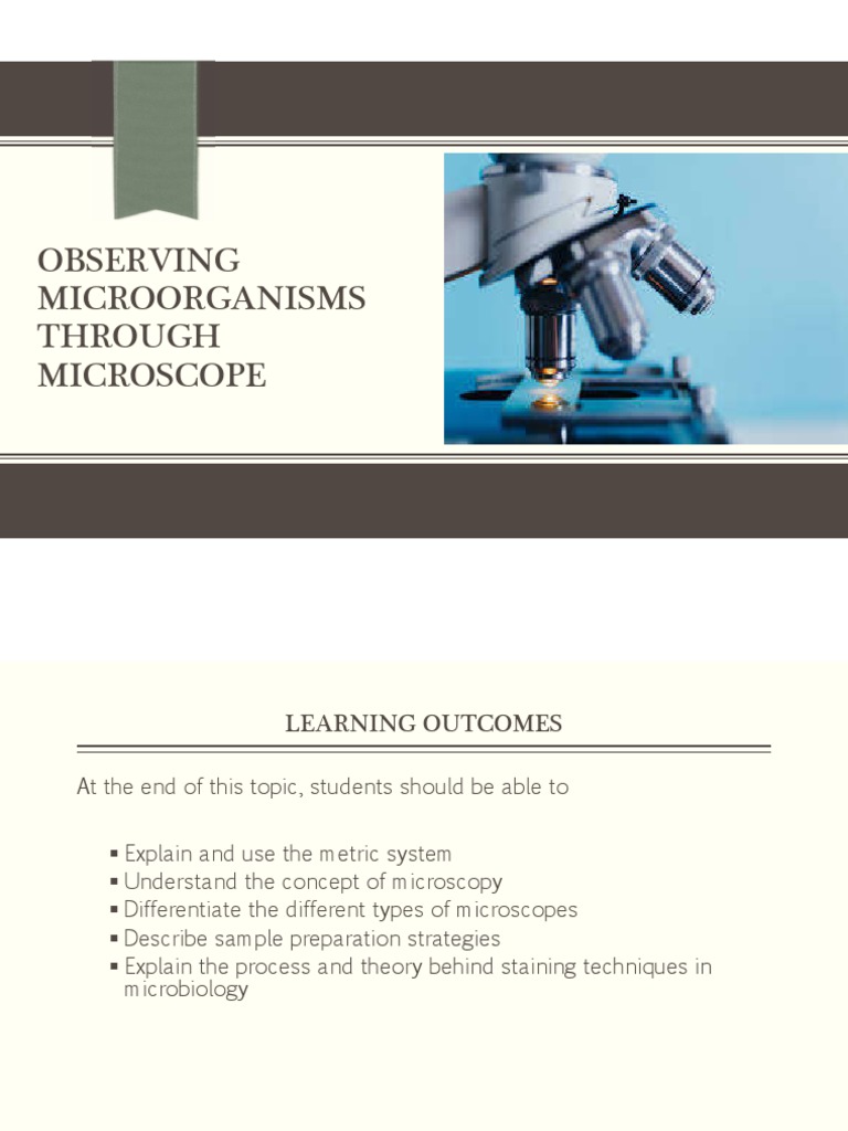 Observing Microorganisms Through Microscope | PDF | Staining | Microscope